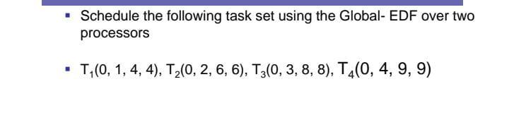 Schedule the following task set using the Global- | Chegg.com