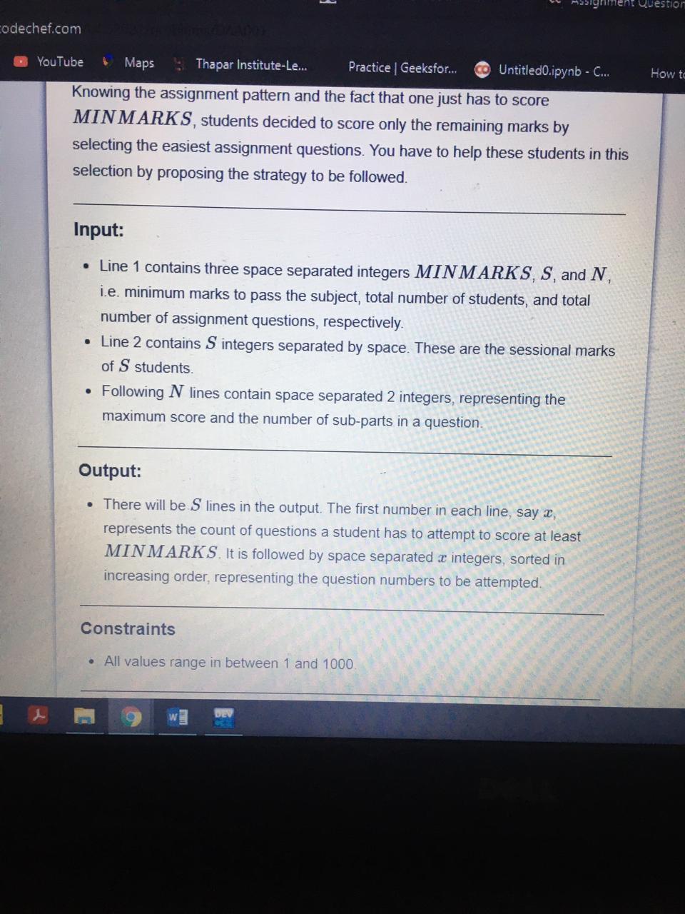Solved chef.com YouTube Maps Thapar Institute-Le... Practice | Chegg.com