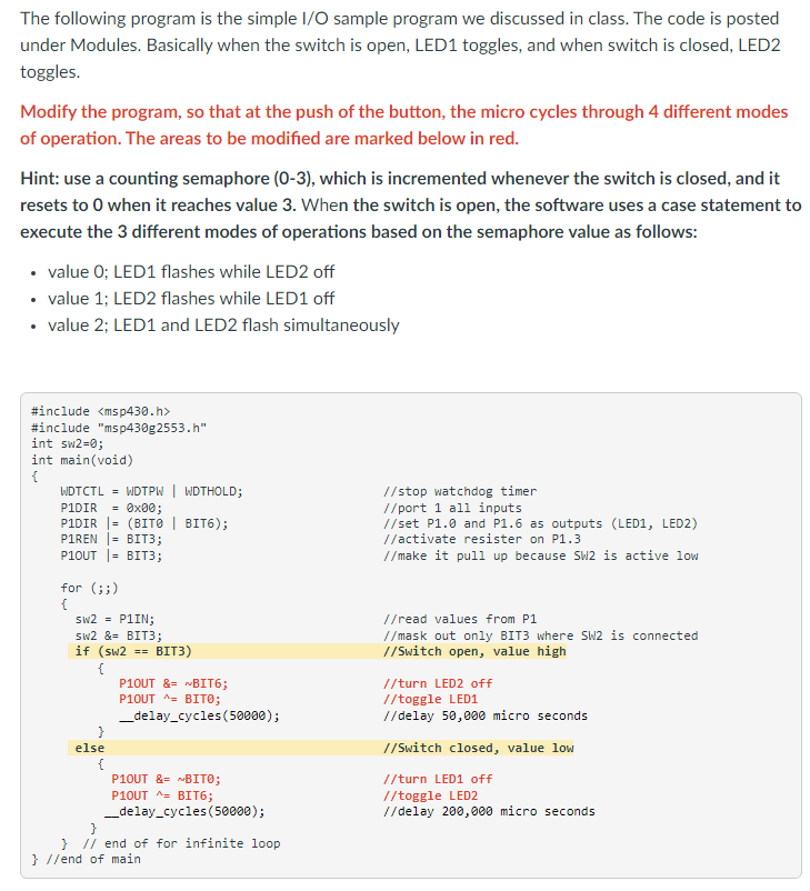 The following program is the simple I/O sample | Chegg.com