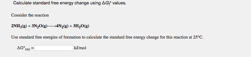 Solved Calculate standard free energy change using AH? and S | Chegg.com