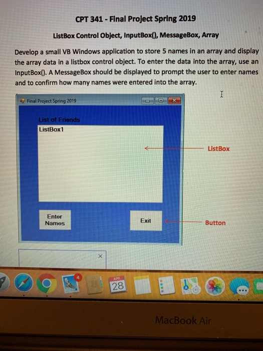 Solved CPT 341-Final Project Spring 2019 ListBox Control | Chegg.com