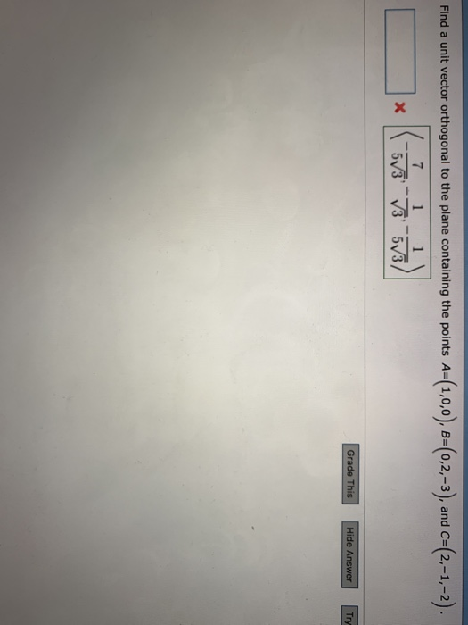 Solved Find a unit vector orthogonal to the plane containing | Chegg.com