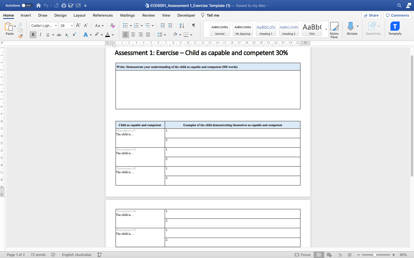 Assessment 1: Exercise - Child as capable and | Chegg.com