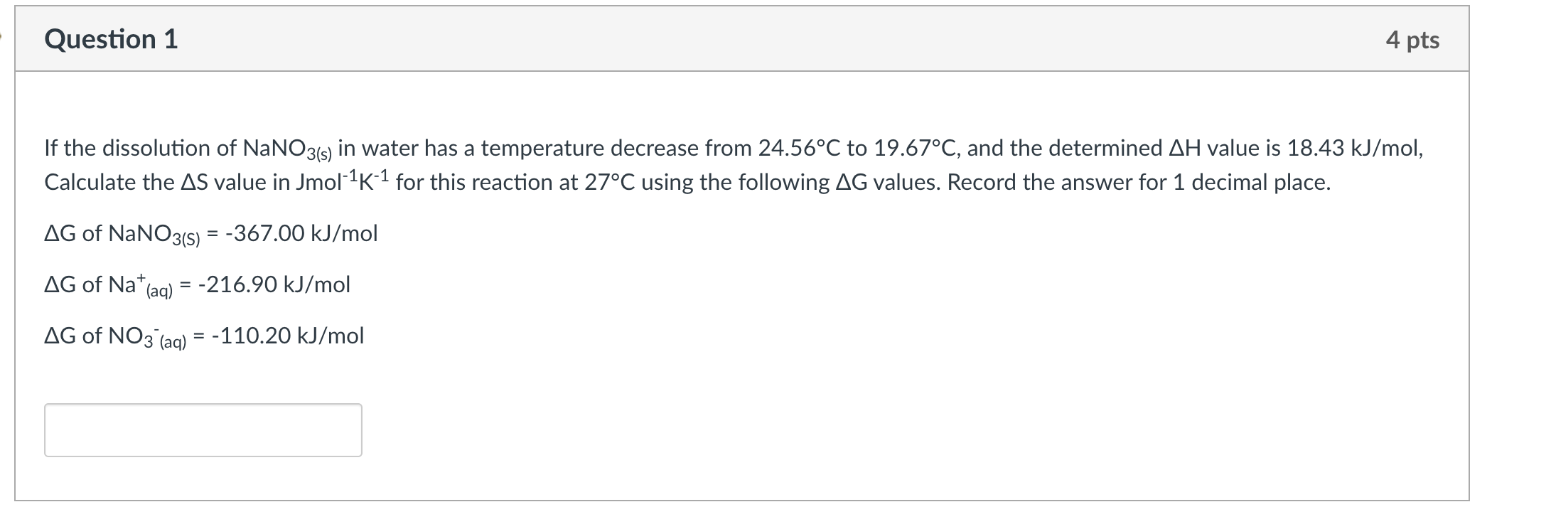 If the dissolution of NaNO3( s) in water has a | Chegg.com