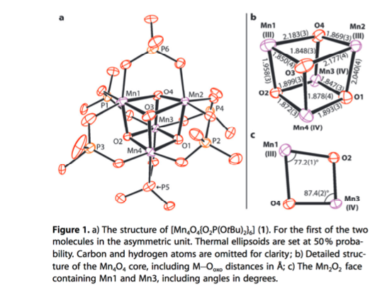 A cluster complex, Mn4O4(L)6 (L = [P(OtBu)2O2–]), | Chegg.com