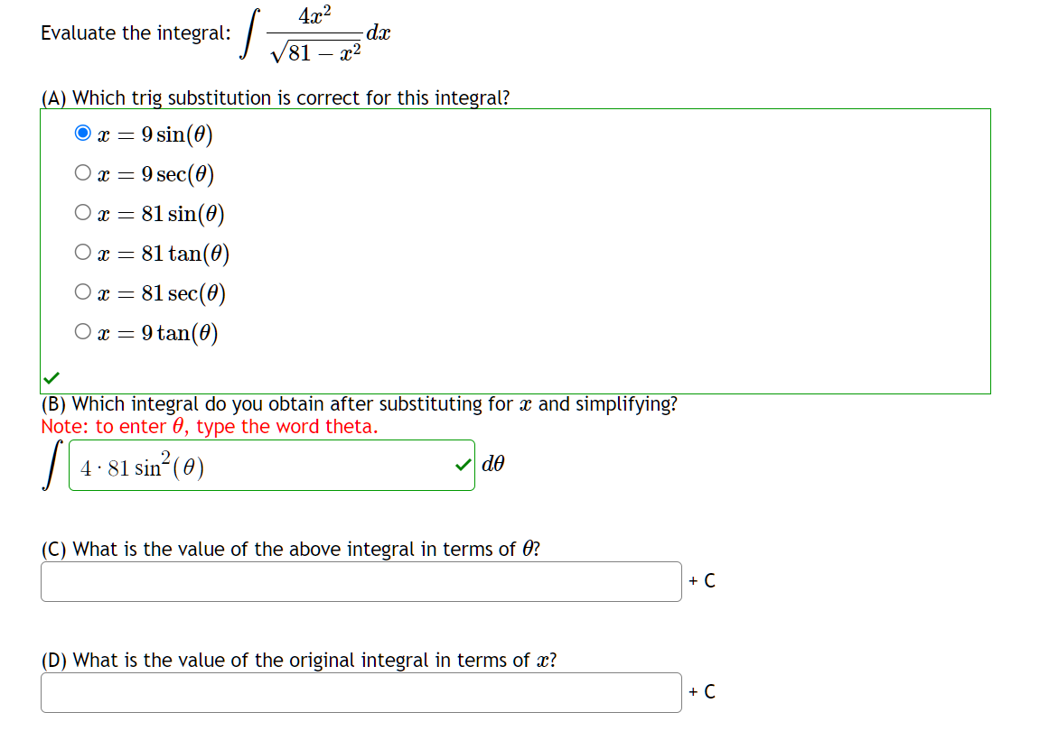 Solved evaluate the integral: \int | Chegg.com