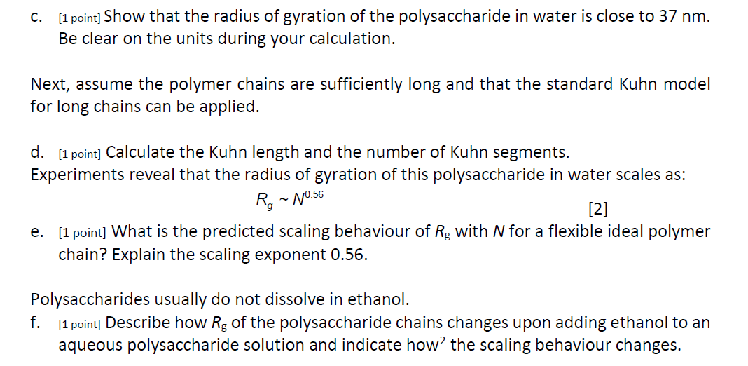 Solved a. [1 point] Show that the (poly)dispersity index of | Chegg.com