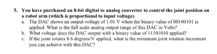 Solved You have purchased an 8-bit digital to analog | Chegg.com