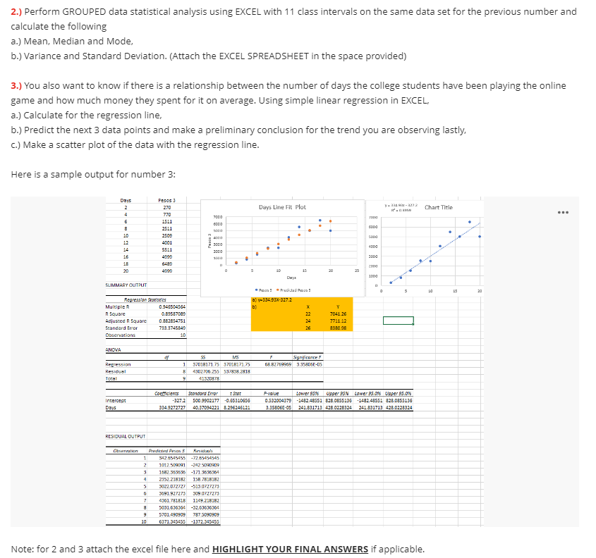 Solved 2.) Perform GROUPED data statistical analysis using | Chegg.com