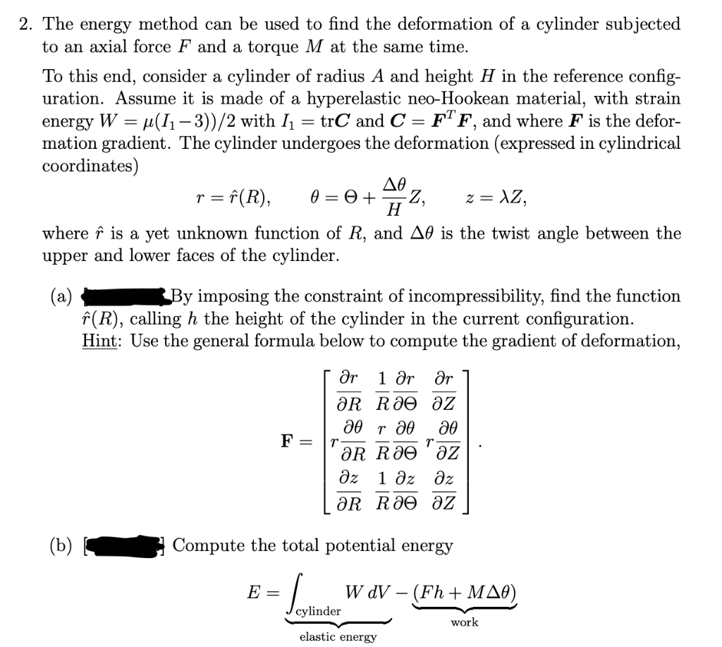 2. The energy method can be used to find the | Chegg.com