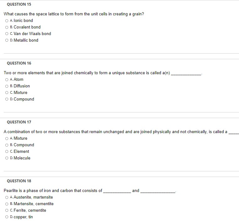 Solved What causes the space lattice to form from the unit | Chegg.com