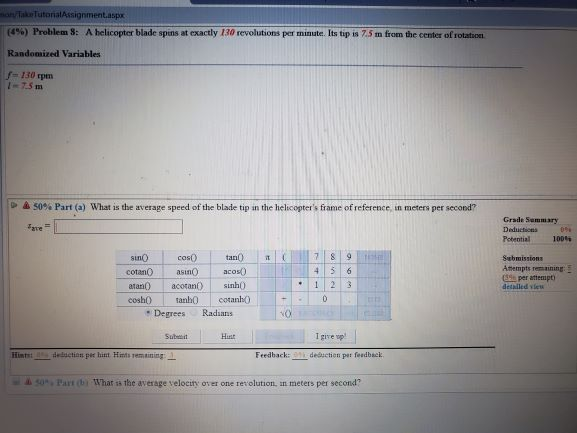 Solved mon/TakeTutorialAssignment.aspx (4%) Problem 8: A | Chegg.com