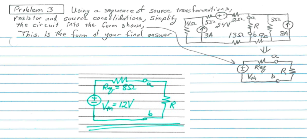 Solved Using a sequence of source transformations, resistor | Chegg.com