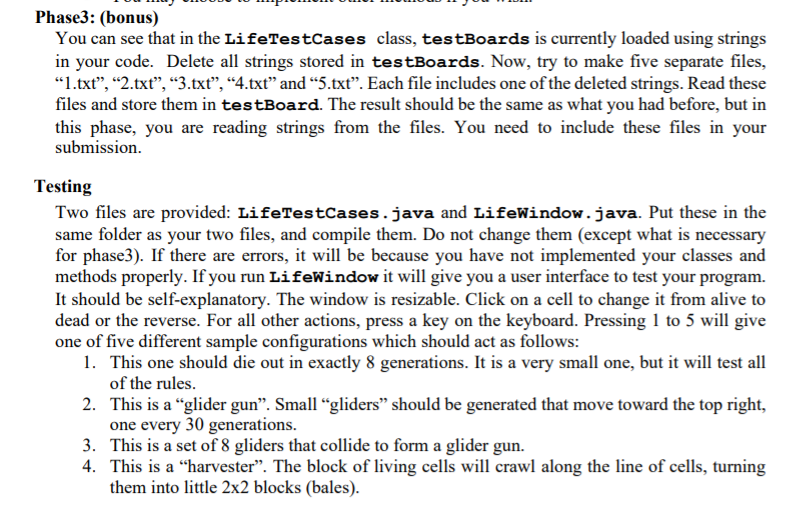 ASSIGNMENT 2: Conway's Game of Life COMP 1020 Fall | Chegg.com