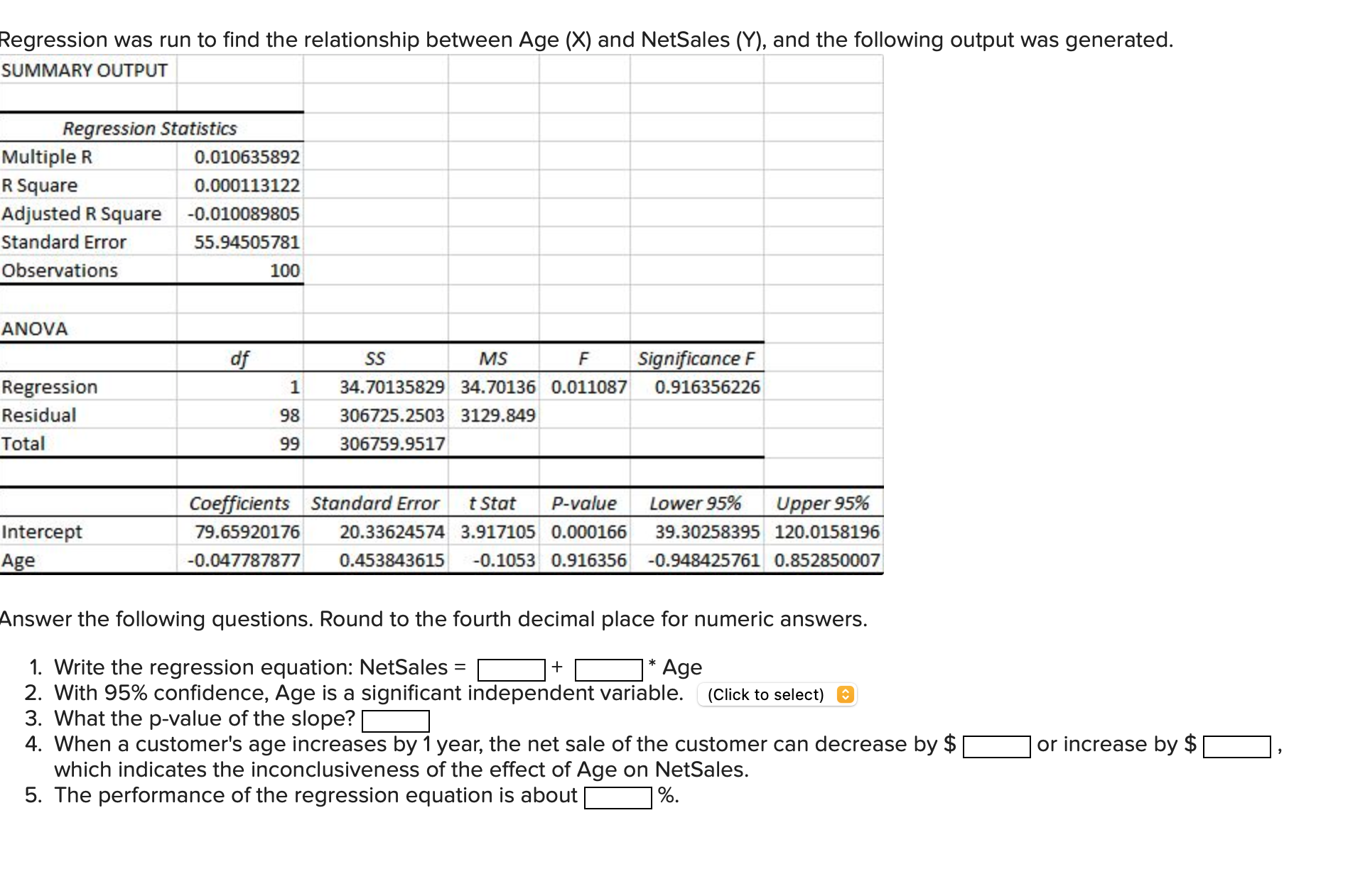 Solved Answer the following questions. Round to the fourth | Chegg.com