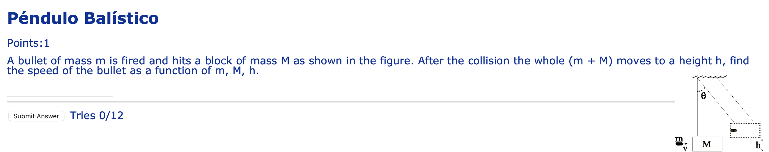 Solved Points: 1 A bullet of mass m is fired and hits a | Chegg.com Solved Points: 1 A bullet of mass m is fired and hits a | Chegg.com