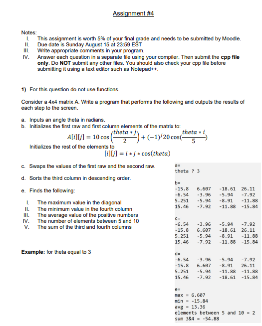 Solved Assignment #4 Notes: L. This assignment is worth 5% | Chegg.com