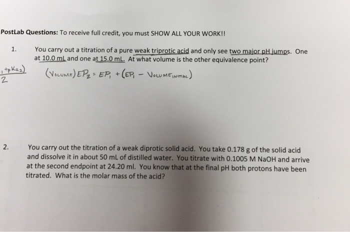 Solved You carry out a titration of a pure weak triprotic | Chegg.com