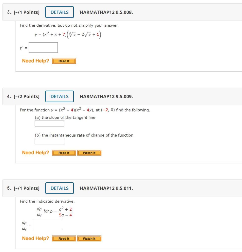 Solved 3. [-/1 Points ] HARMATHAP12 9.5.008. Find the | Chegg.com