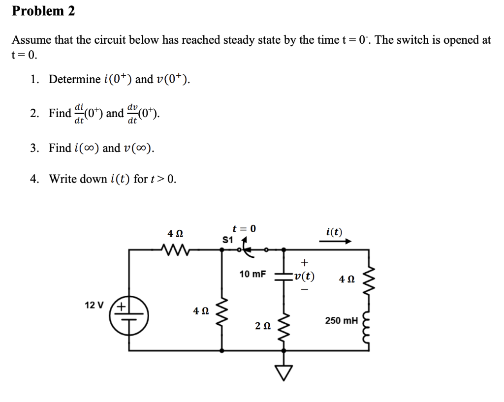 Solved Problem 2 Assume that the circuit below has reached | Chegg.com