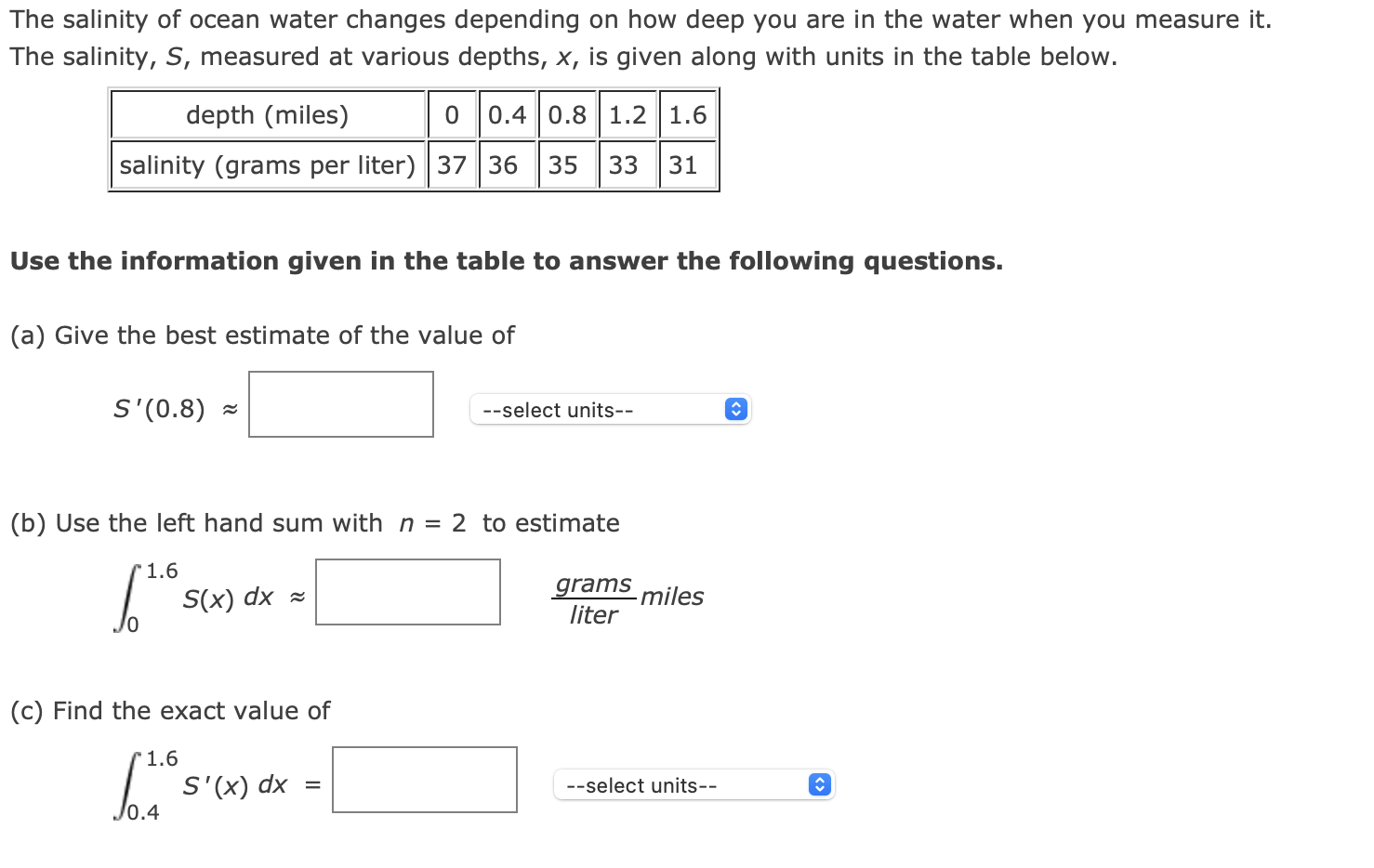 Solved The salinity of ocean water changes depending on how | Chegg.com