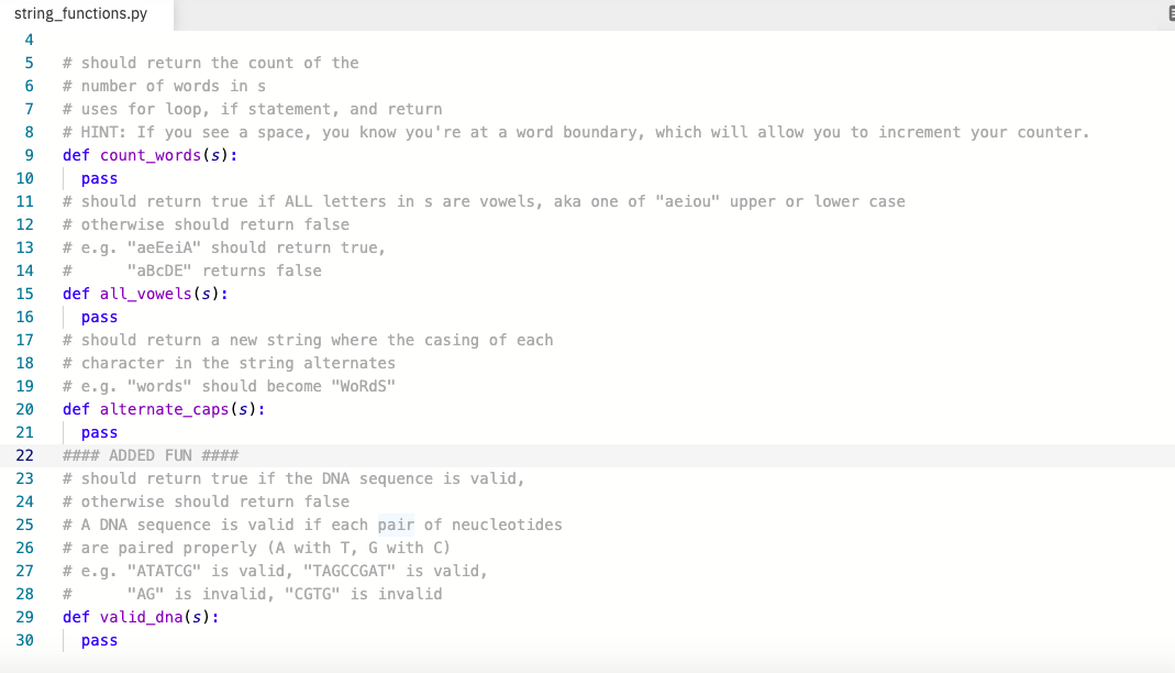 Solved string_functions.py 4 5 6 7 8 9 10 # should return | Chegg.com