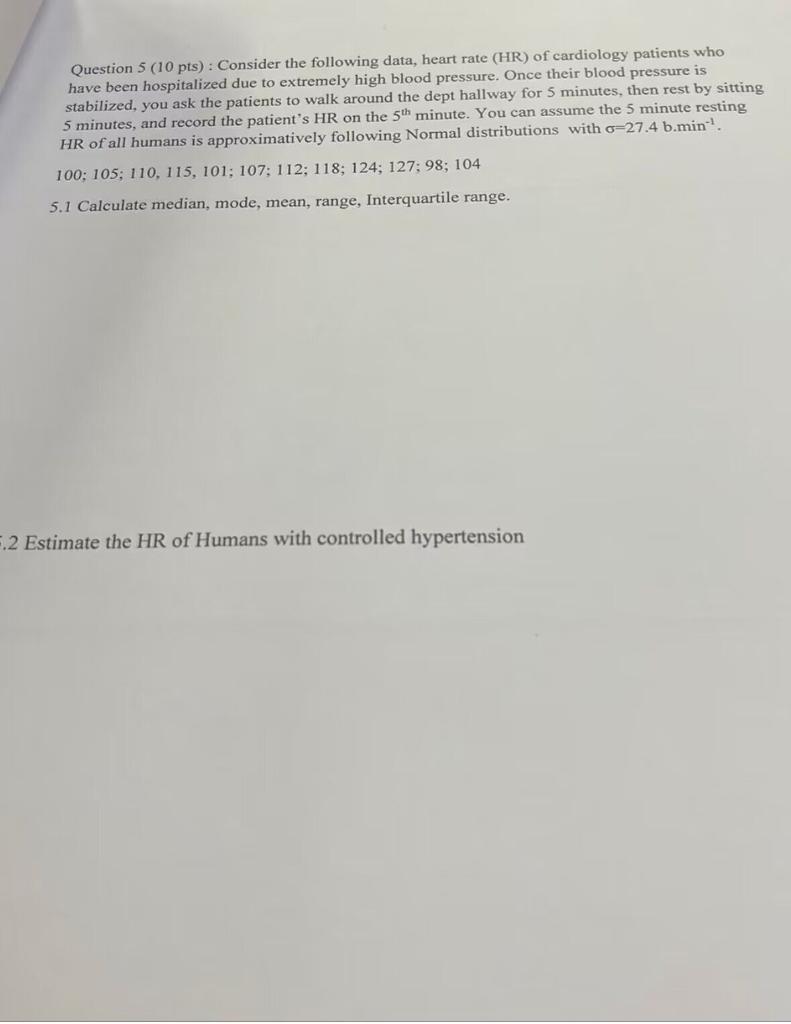 Solved Question 5 (10 pts) : Consider the following data, | Chegg.com