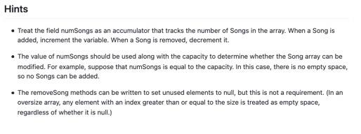 Solved Each Playlist object contains a reference to an array | Chegg.com