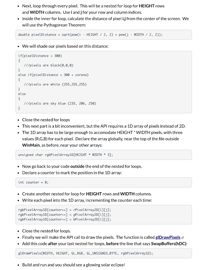 Solar Eclipse OpenGL OpenGL = is one of the of the | Chegg.com
