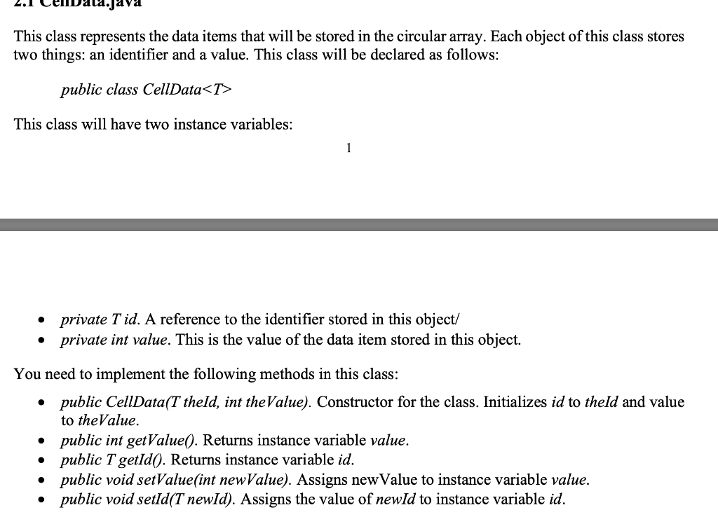 Solved 2.1 LenData.java This class represents the data items | Chegg.com