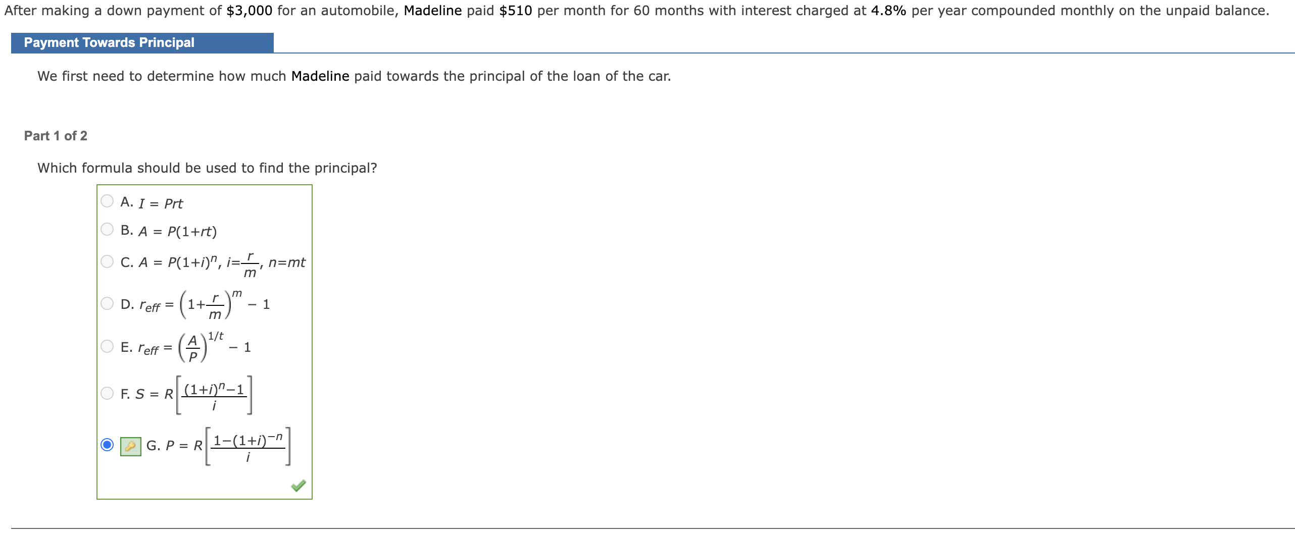 Solved Part 2 of 2 Fill in the formula and solve. | Chegg.com