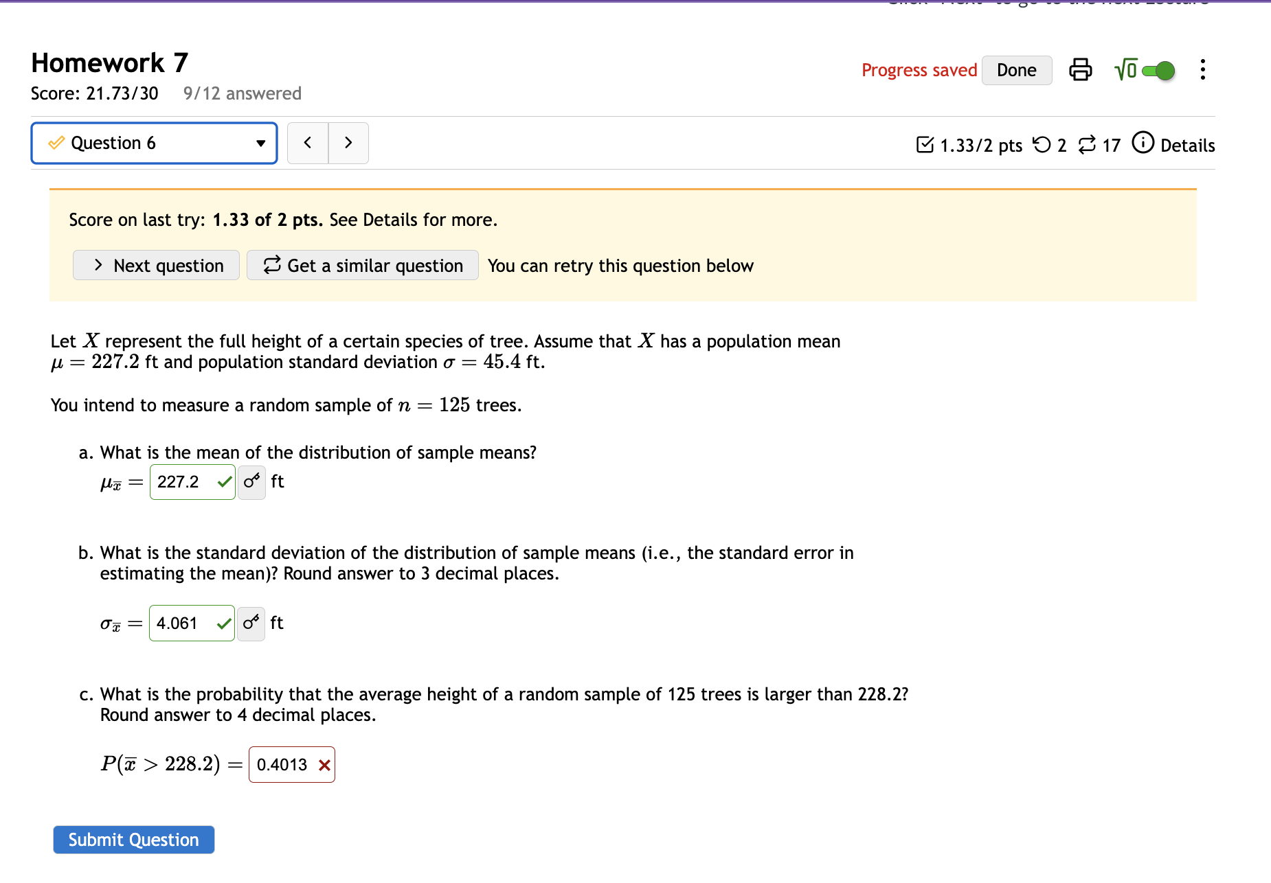 Solved The answer for C given to me was not the right answer | Chegg.com