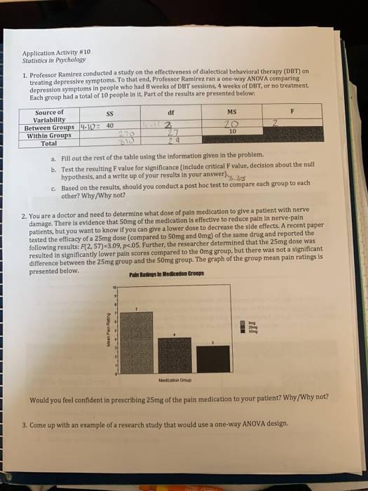Solved Application Activity # 10 Statistics in Psychology 1. | Chegg.com