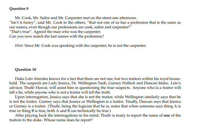Solved Mr. Cook, Mr. Sailor and Mr. Carpenter met on the | Chegg.com