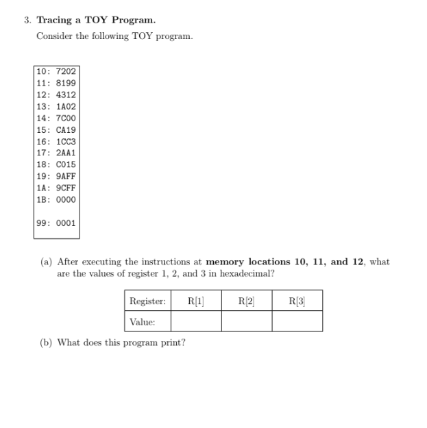Solved 3. Tracing a TOY Program. Consider the following TOY | Chegg.com