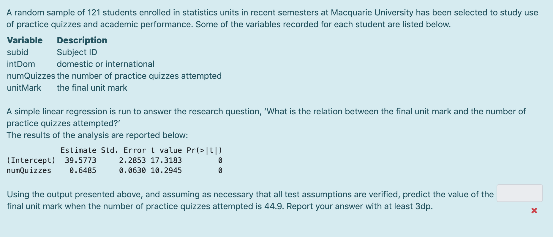 Solved A random sample of 121 students enrolled in | Chegg.com