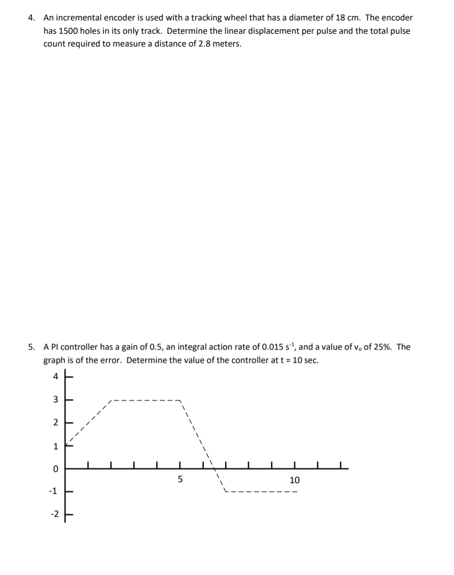 Solved 4. An incremental encoder is used with a tracking | Chegg.com