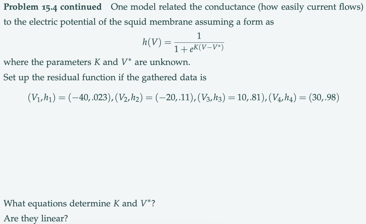 Solved Problem 15.4 ﻿continued One model related the | Chegg.com