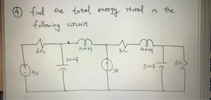 Solved Find the total energy stored in the following | Chegg.com