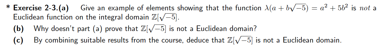 Solved * Exercise 2-3.(a) Give an example of elements | Chegg.com