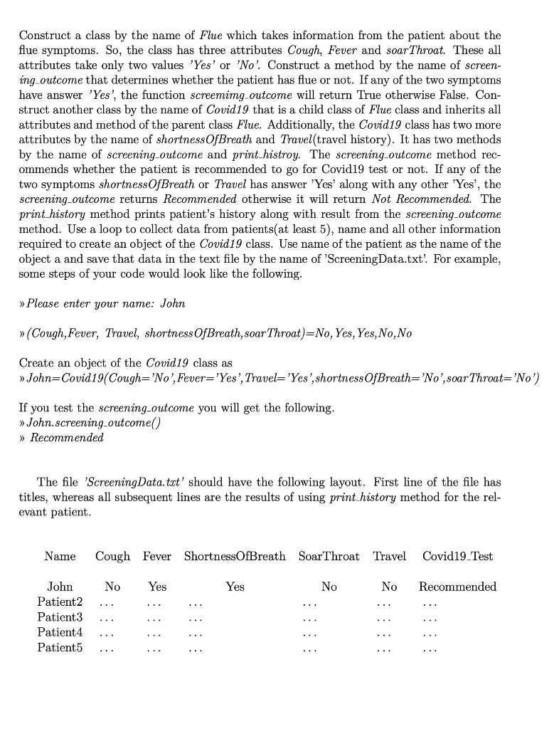 Construct a class by the name of Flue which takes | Chegg.com