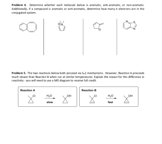Solved Problem 4. Determine whether each molecule below is | Chegg.com