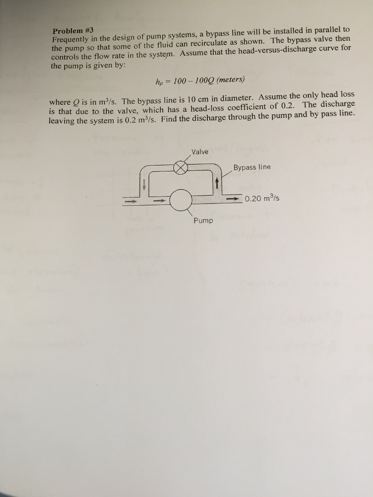 Solved Problem #3 Frequently in the design of pump systems, | Chegg.com