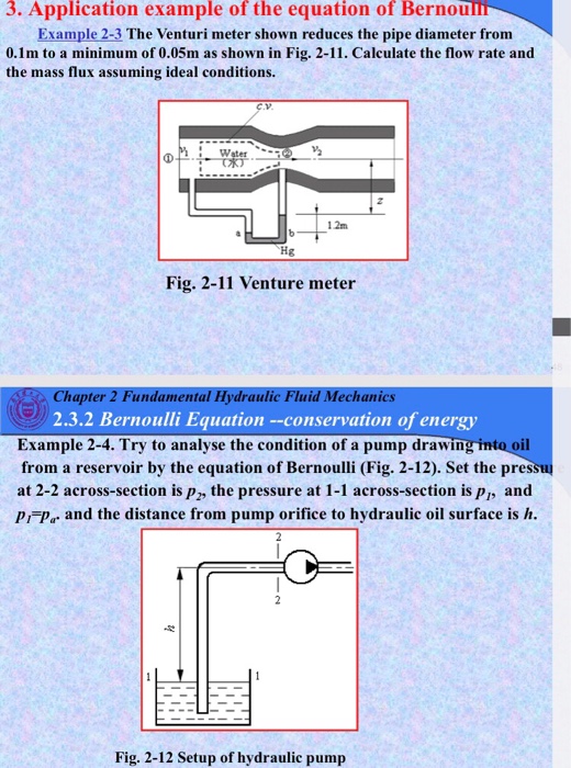 Solved 3. Application example of the equation of Bernoull | Chegg.com