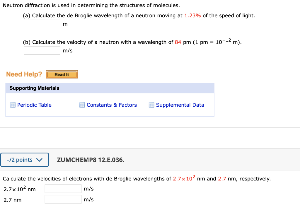 Solved Neutron diffraction is used in determining the | Chegg.com