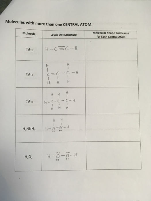 Solved Molecules with more than one CENTRAL ATOM: Molecular | Chegg.com