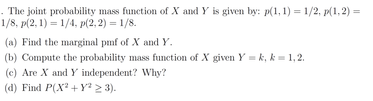 Solved The joint probability mass function of x ﻿and Y ﻿is | Chegg.com