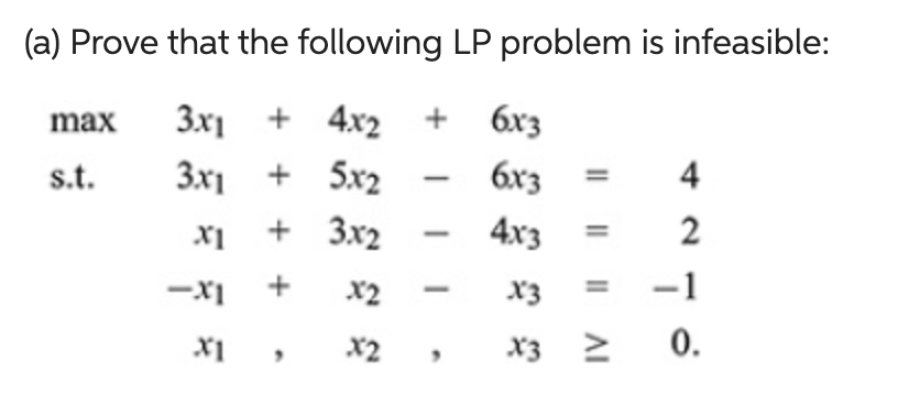 Solved (a) Prove that the following LP problem is | Chegg.com