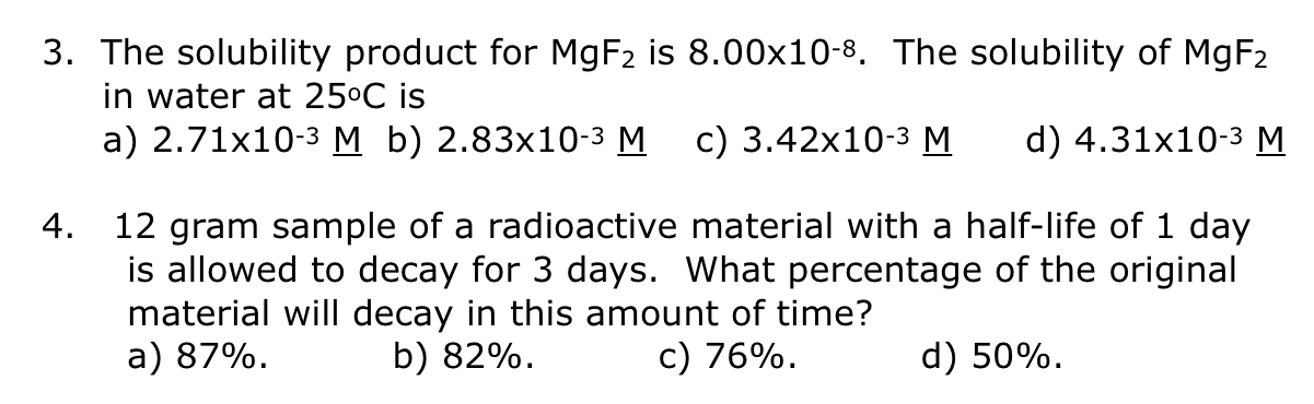 Solved 3. The solubility product for MgF2 is 8.00x10-8. The | Chegg.com