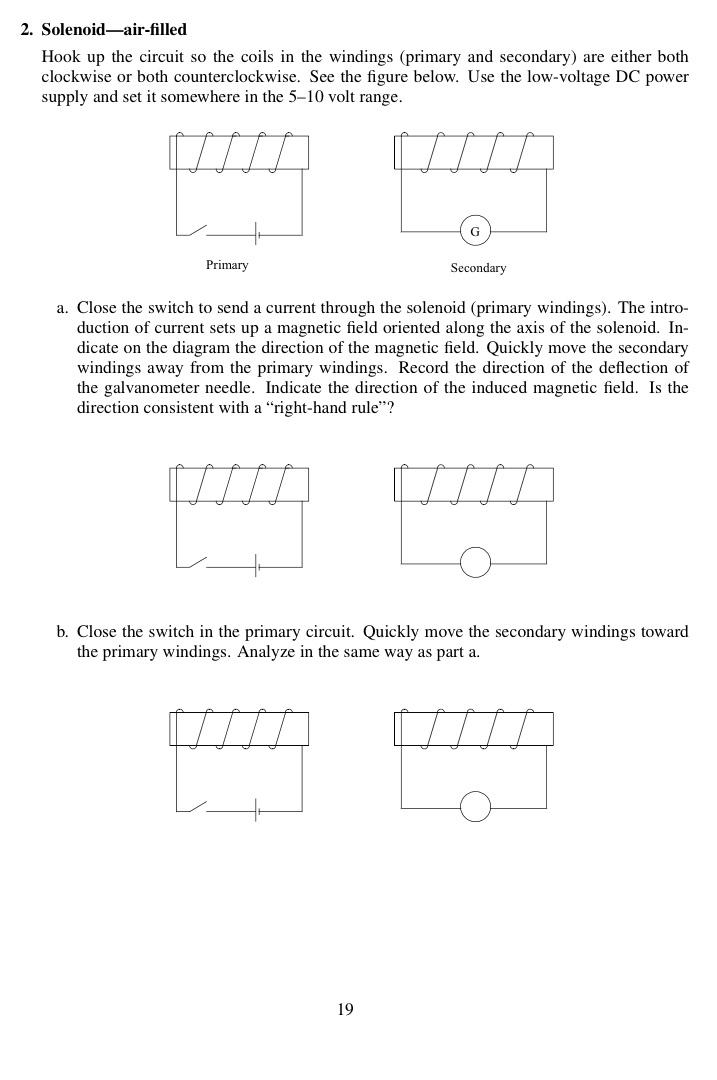 Solved 2. Solenoid-air-filled Hook up the circuit so the | Chegg.com